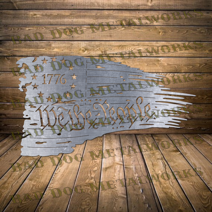 1776 Betsy Ross We the People Tattered Flag - Dxf and Svg – Bad Dog ...