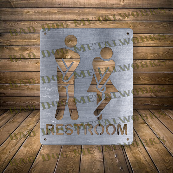 Funny Unisex Bathroom - Dxf and Svg – Bad Dog Metalworks
