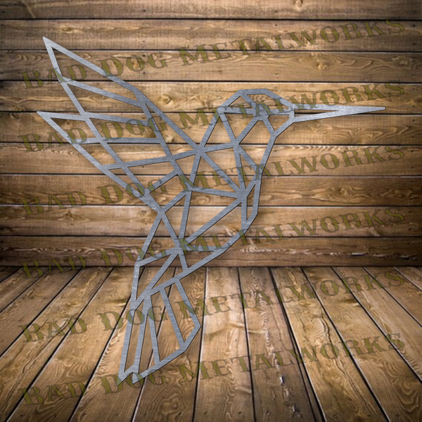 Geometric Hummingbird - Svg and Dxf – Bad Dog Metalworks