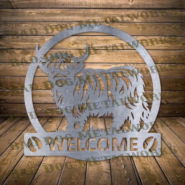 Highland Cow Monogram - Dxf and Svg – Bad Dog Metalworks