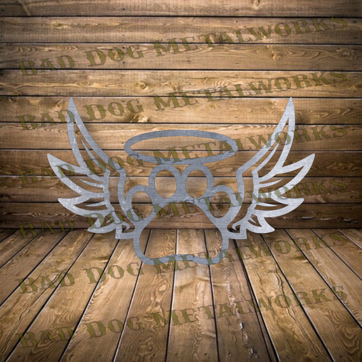 Dog Paw with Wings and Halo - Dxf and Svg – Bad Dog Metalworks