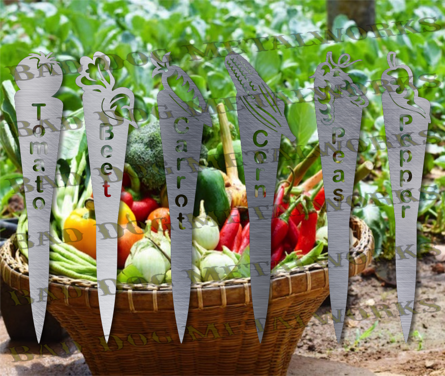 Vegetable Garden Stakes (Set 1) - Dxf and Svg – Bad Dog Metalworks