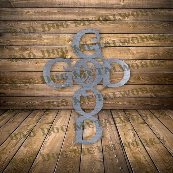 God is Good Cross - Dxf and Svg – Bad Dog Metalworks