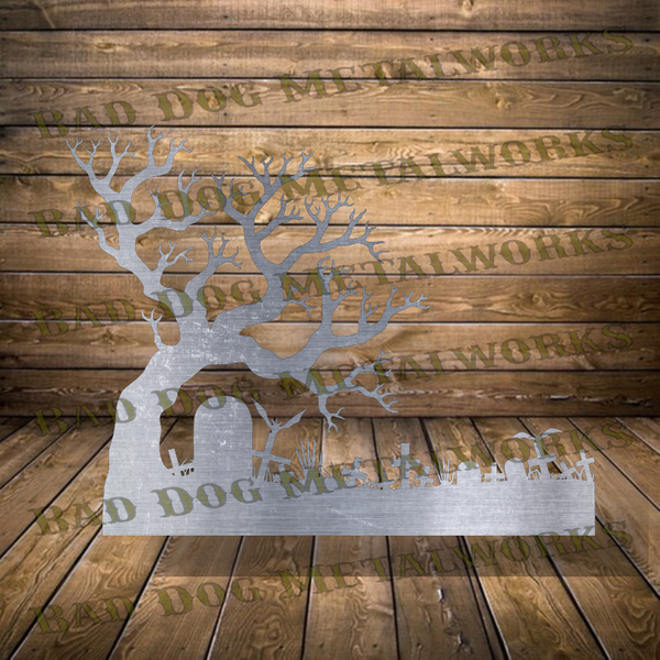 Halloween Graveyard Scene - Dxf and Svg – Bad Dog Metalworks