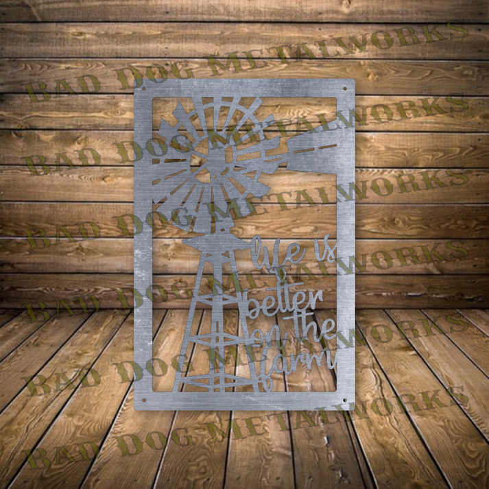 Life is Better on the Farm Windmill - Dxf and Svg – Bad Dog Metalworks