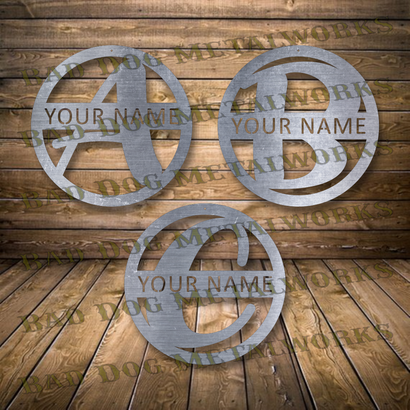 Customizable Round Letter Monograms - Dxf and Svg – Bad Dog Metalworks