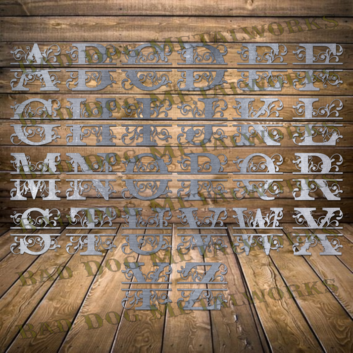 Split Scroll Monogram Set - Dxf and Svg – Bad Dog Metalworks